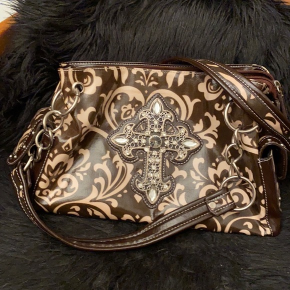 CW | Bags | Western Satchel Embellished With Jeweled Cross | Poshmark